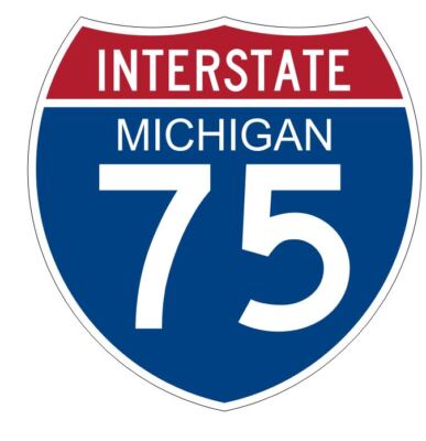 I 75 Interstate 75 Michigan Sticker Decal Highway Sign Road Sign R8250 ...