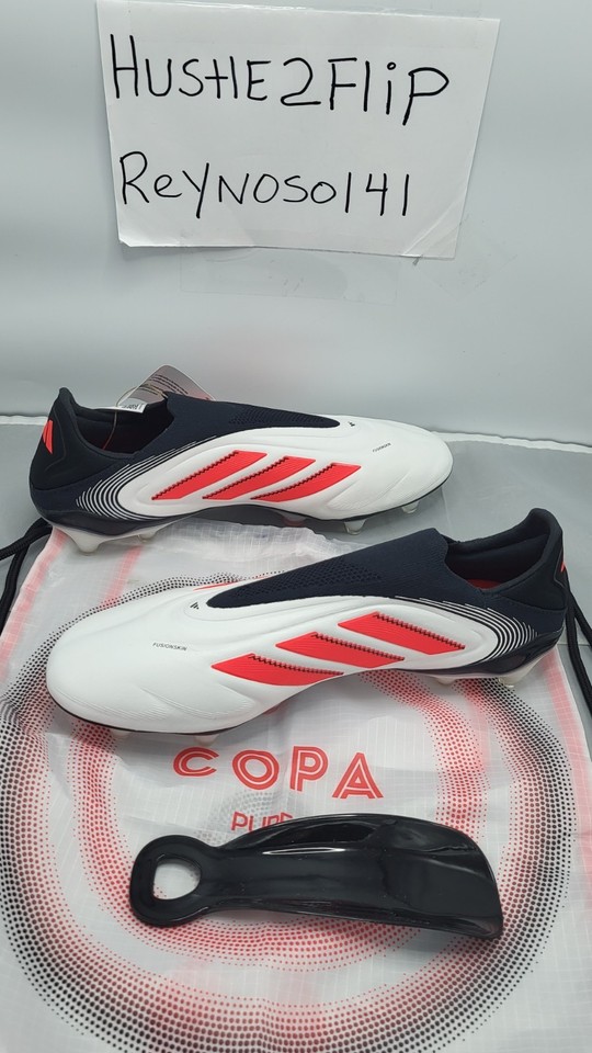 MEN'S Sz 9 ADIDAS COPA PURE 3 ELITE LACELESS FG SOCCER CLEATS WHITE ...