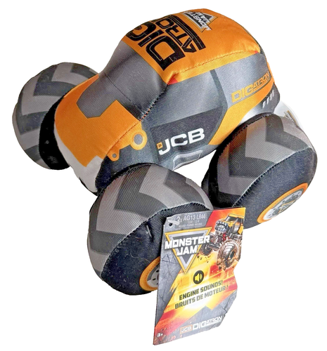 2025 SPIN MASTER MONSTER JAM JCB DIGATRON PLUSH TRUCK WITH ENGINE ...