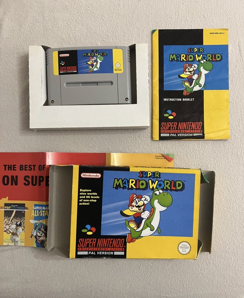 SNES PAL - Super Mario World YELLOW box - Super Nintendo Boxed ...