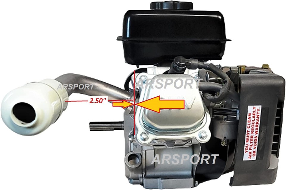 Exhaust with Muffler for: Predator 3HP 79cc from Harbor Freight Tool ...
