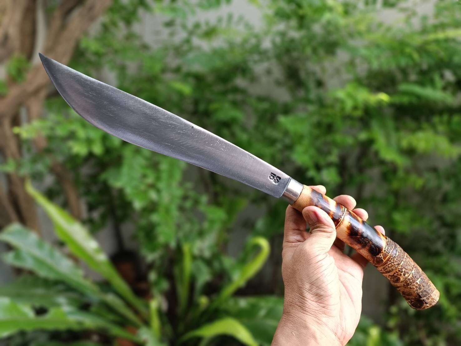 Handmade machete Thai E-nep camping garden knife 12” forged blade ...