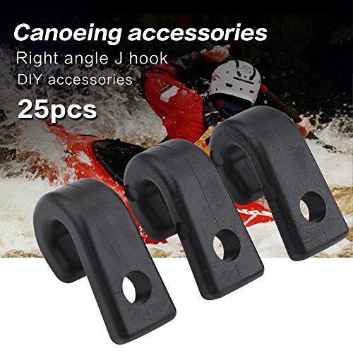 Dilwe 25pcs Kayak Lashing Hooks J Shape Black Nylon Lashing Hooks for ...