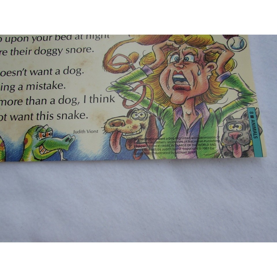 Mother Doesn't Want a Dog School Poster Judith Viorst 30253 Poetry VNTG ...