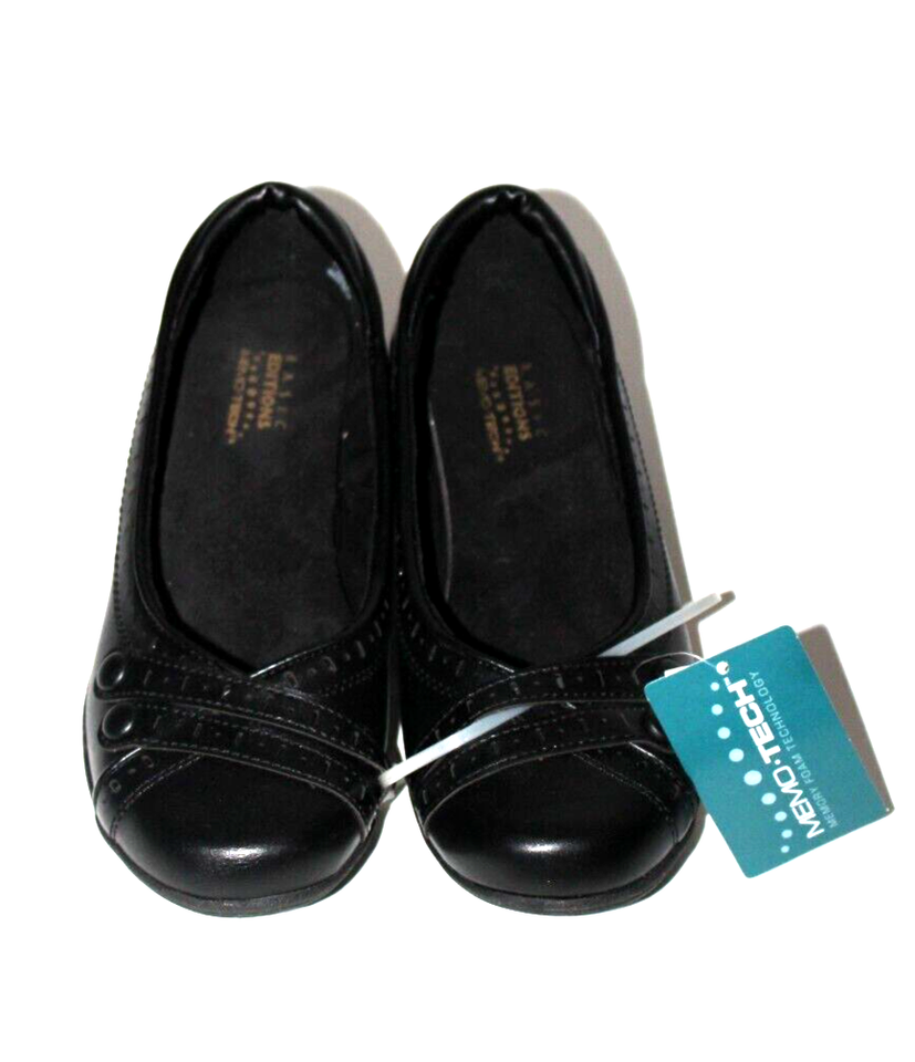 Basic Editions Women's Fae Black Memo-Tech Low-Heel Flat Shoes 6M-7M | eBay