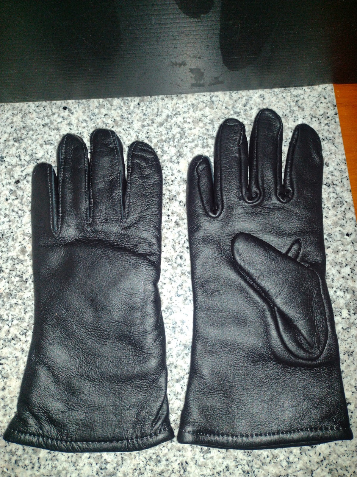 Leather Dress Gloves - Wool/Poly Lining. Samco Brand. Black Color. Size ...