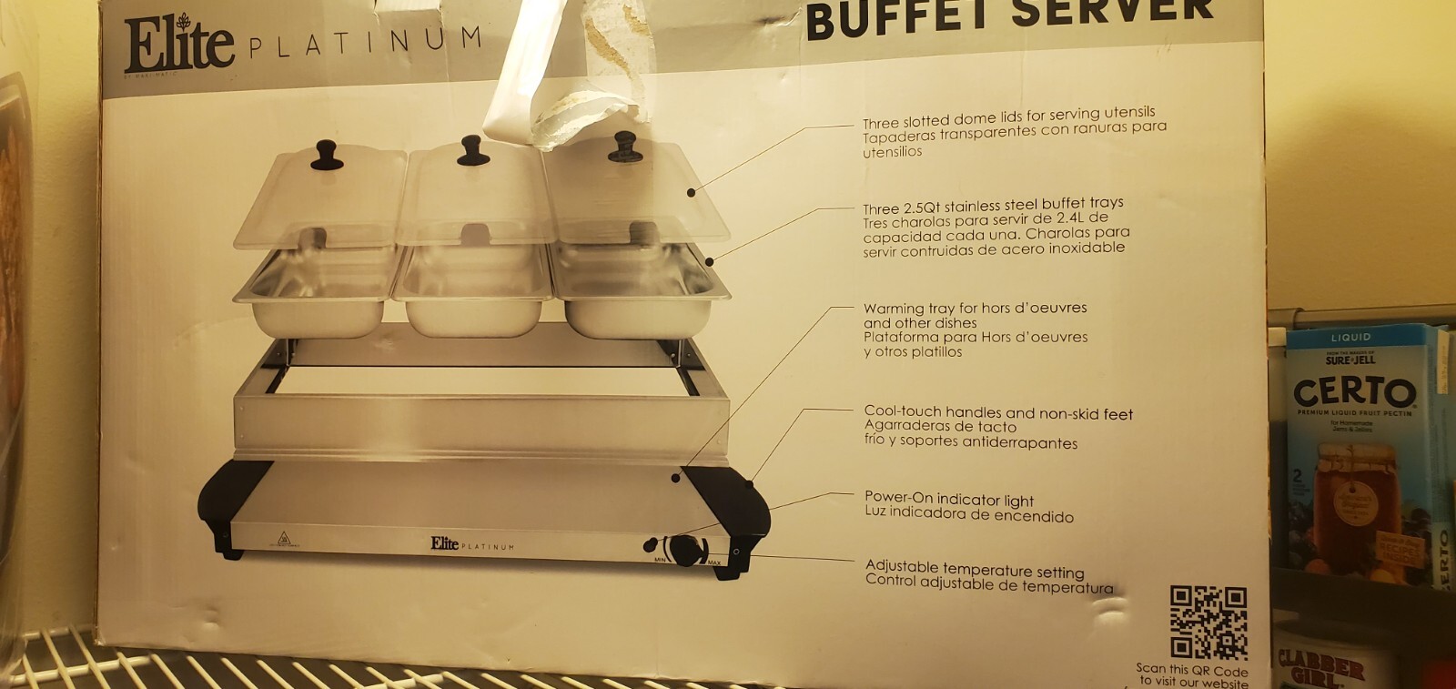 Elite Gourmet EWM-9933 Triple 3 x 2.5 Quart Trays Buffet Server 7.5 Qt ...