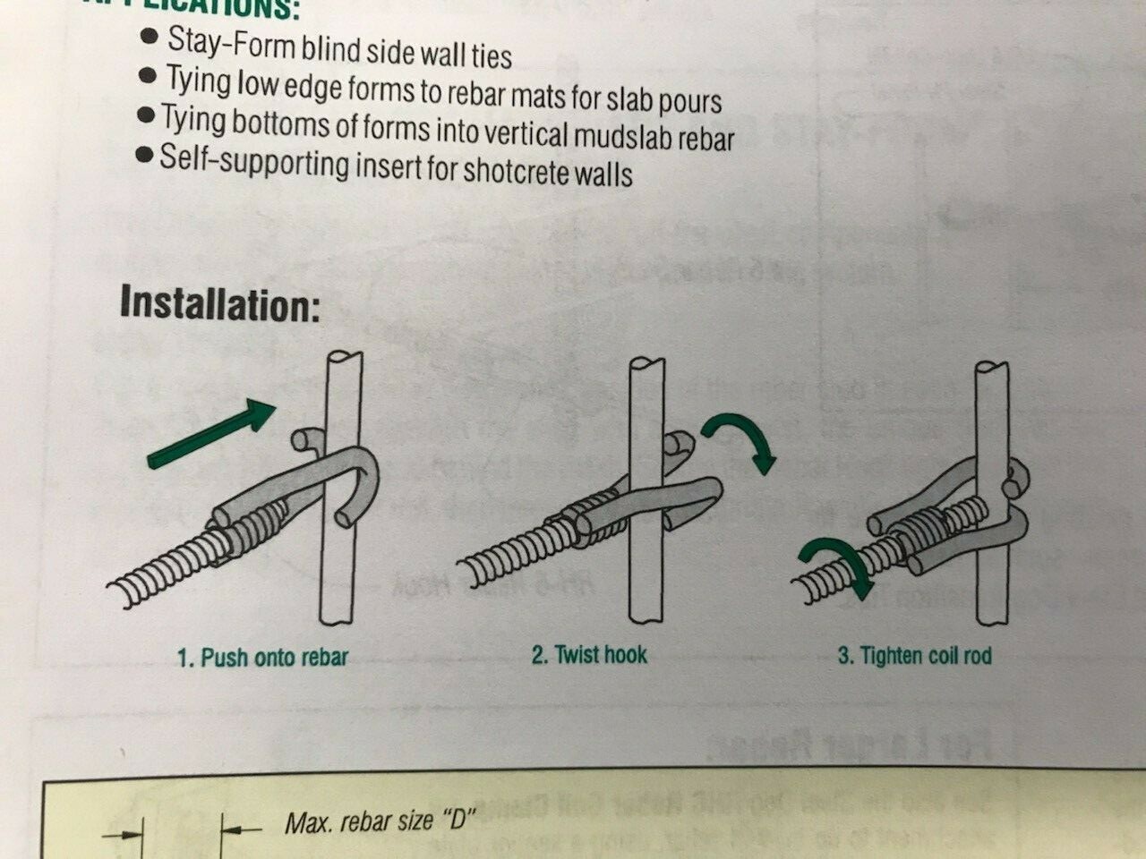 Steel Dog Rebar Hooks RH6 - for 1/2 coil rod to #6 rebar- plain steel ...