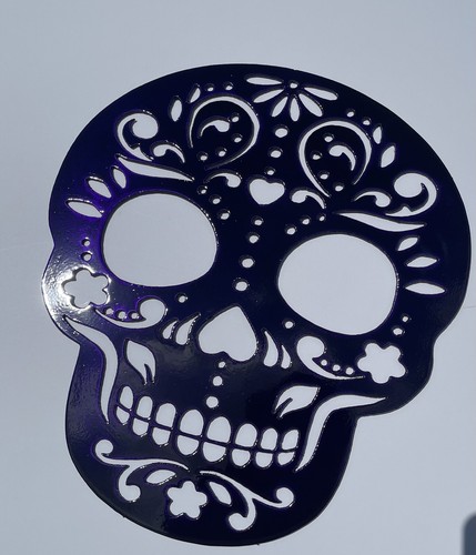Sugar Skull - Metal Wall Art - Purple Powder Coated | eBay