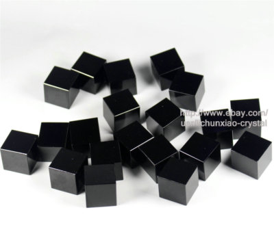 10pcs OBSIDIAN CUBE SCULPTURE STONE CRYSTAL Platonic Solids Sacred ...
