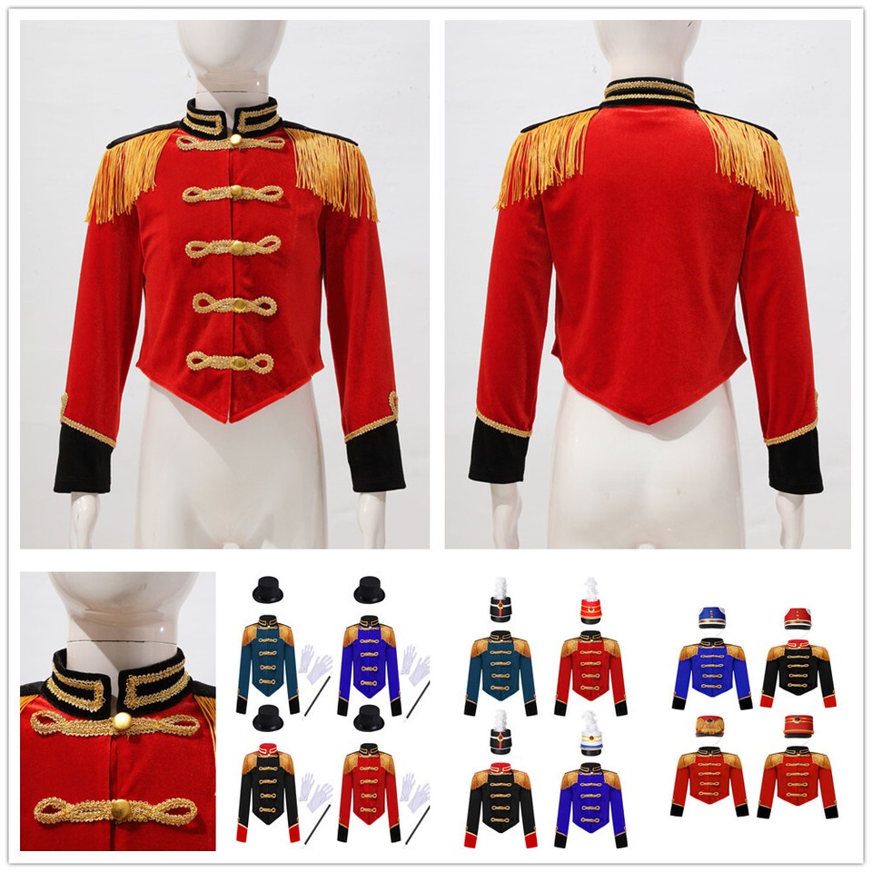 Boy Girls Circus Ringmaster Jacket Tassel Coat Marching Band Uniform ...