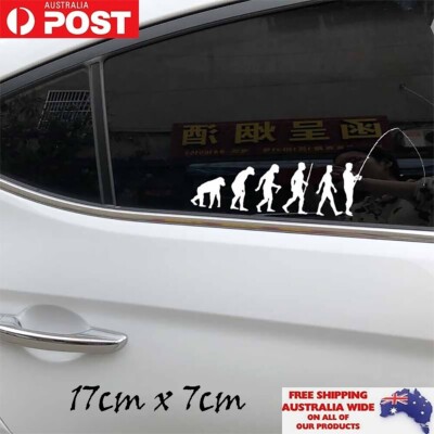 Fishing Ape To Man Sticker PVC Vinyl Decal For Car Window Boat Ute ...