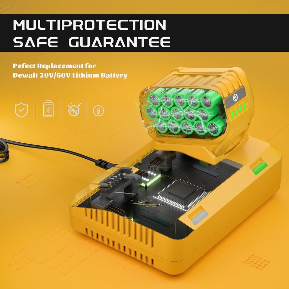 2PCS For Dewalt 20V/60V MAX FLEXVOLT 9 Ah Lithium-Ion Battery DCB609 ...
