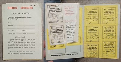 RARE Malta Doc. Telemalta Corporation Xandir Malta Coupon Receipt ...