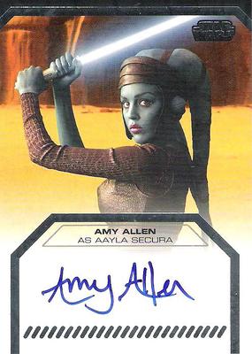 2012 STAR WARS GALACTIC FILES AMY ALLEN AS AAYLA SECURA AUTOGRAPH CARD ...