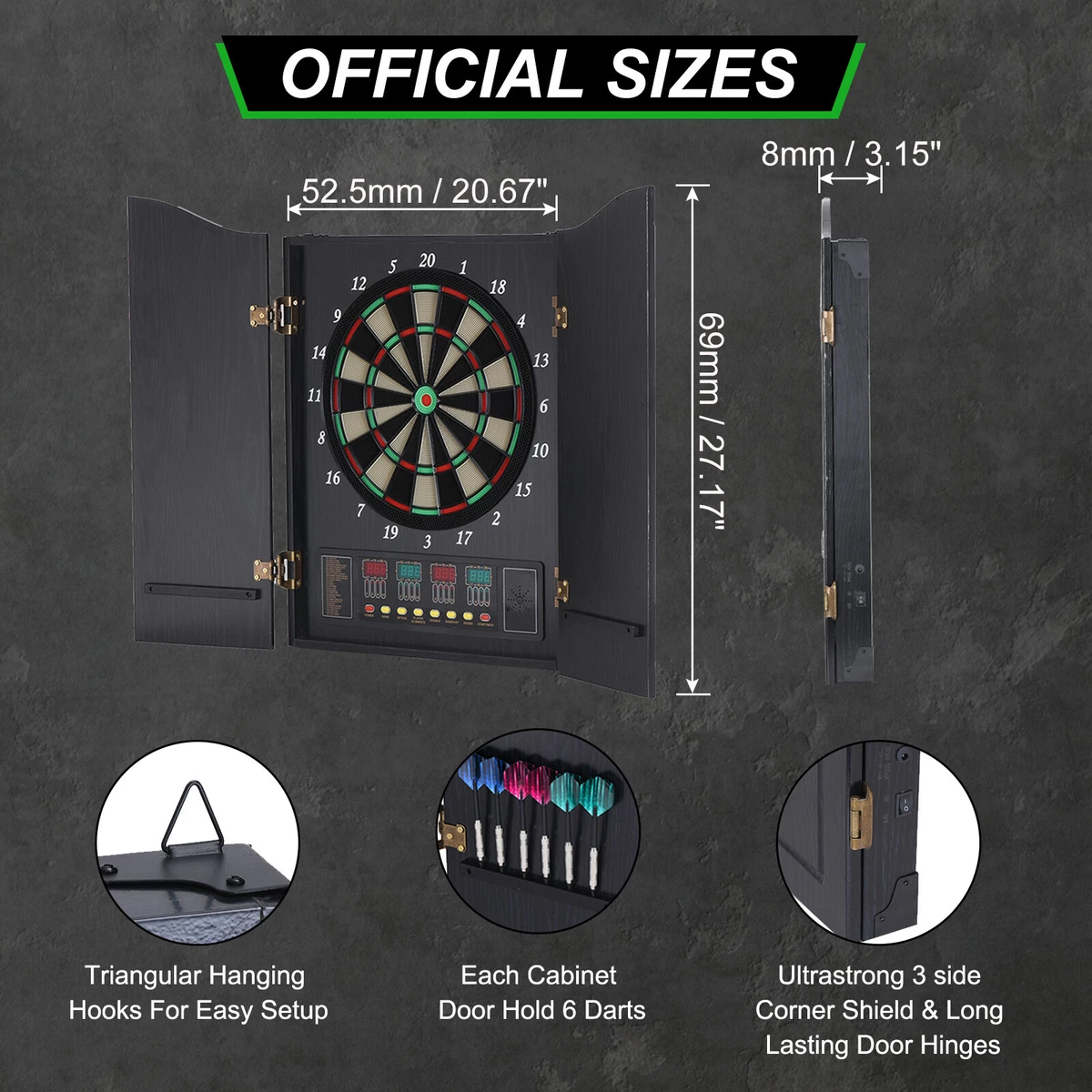 Electronic Dart Board Cabinet Set | Cabinets Matttroy