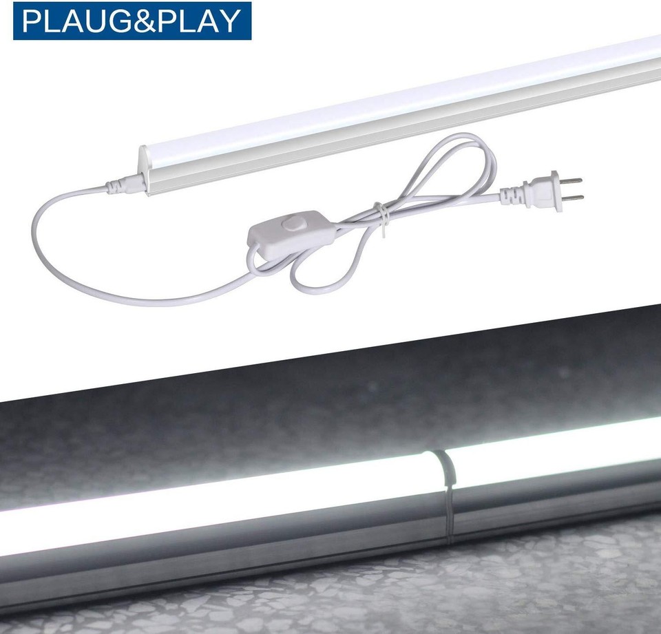 6 PACK LED SHOP LIGHT 2FT LINKABLE UTILITY T5 LIGHT FIXTURE SUPER ...