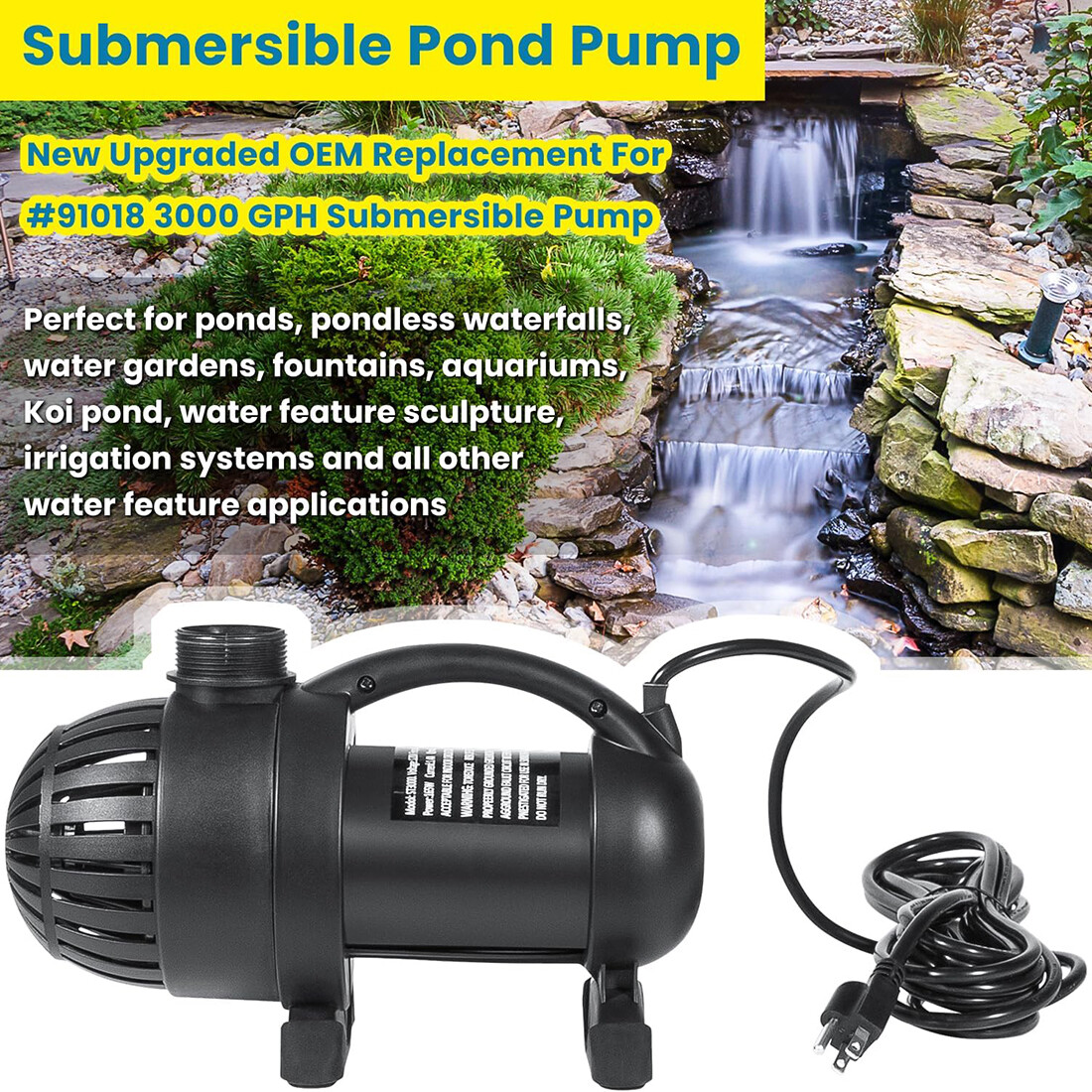 Indoor Waterfall For Submersible Pump Garden Water Feature Fountain