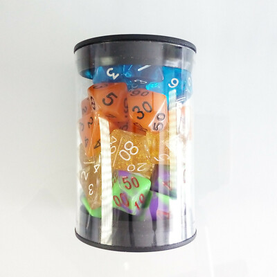 Plastic Dice Display Tube RPG D6 Acrylic Clear Black Box Storage Pot ...