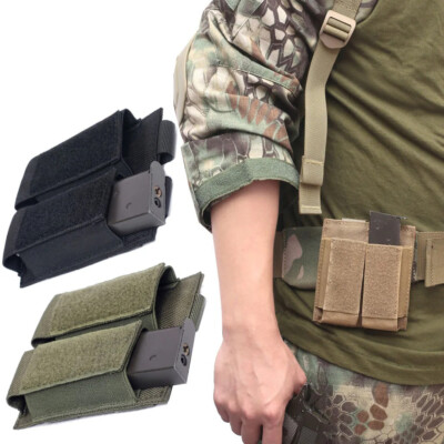 Tactical Double Pistol Gun Magazine Pouch Molle Handgun Mag Pouch ...