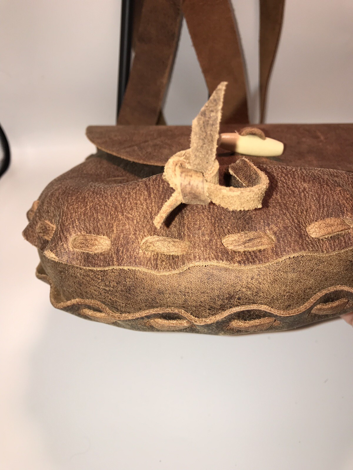 Handcrafted brown Leather Bag, muzzleloading hunting possible bag,black ...