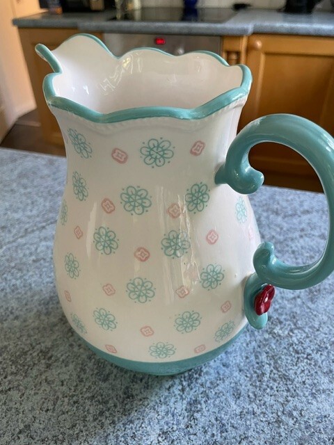 Waitrose Ceramic Jug Multicoloured Floral Design 21cm New | eBay UK