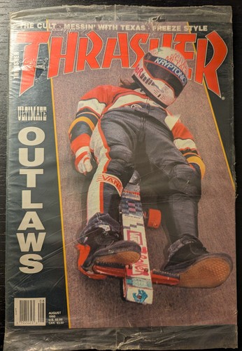 BRAND NEW THRASHER SKATEBOARD MAGAZINE-AUG 1990-ROGER HICKEY-THE CULT ...