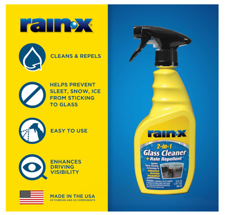 Rain-X Glass Cleaner Rain Repellent 23 fl oz Apllies Water Beading ...