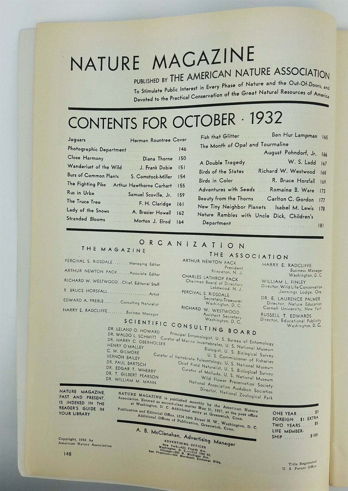 NATURE MAGAZINE Various Issues 1932, 1933, 1937 | eBay