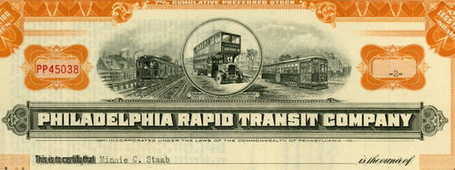 Security Bank Note Co Philadelphia Rapid Transit Company Stock ...
