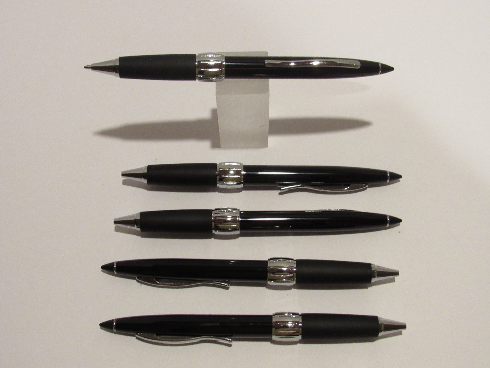 LOT OF 5 TERZETTI POINTER METAL BALLPOINT PENS-BLACK+RUBBERIZED GRIP | eBay