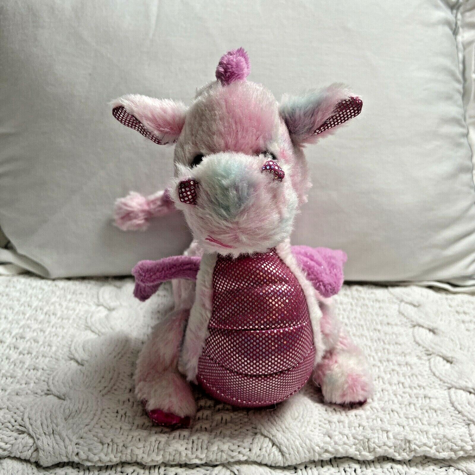Ganz Webkinz Whimsy Dragon Plush Stuffed Animal 9" Pink Pastel Sparkly ...