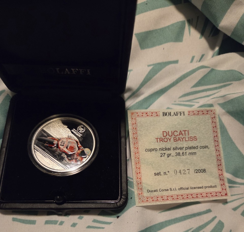 2008 Ducati Troy Bayliss Collector Coin – Bolaffi – Cupro Nickel Silver ...