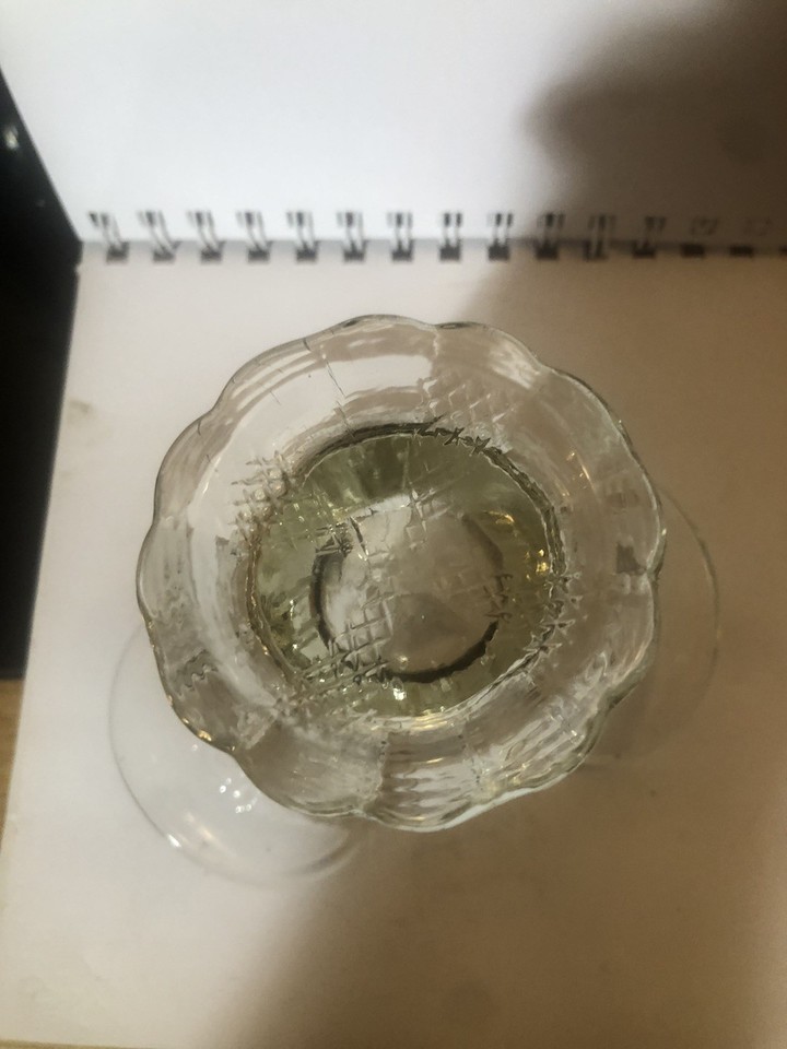 1950s vintage pressed glass fan vase Thousand Eyes Hobnail | eBay