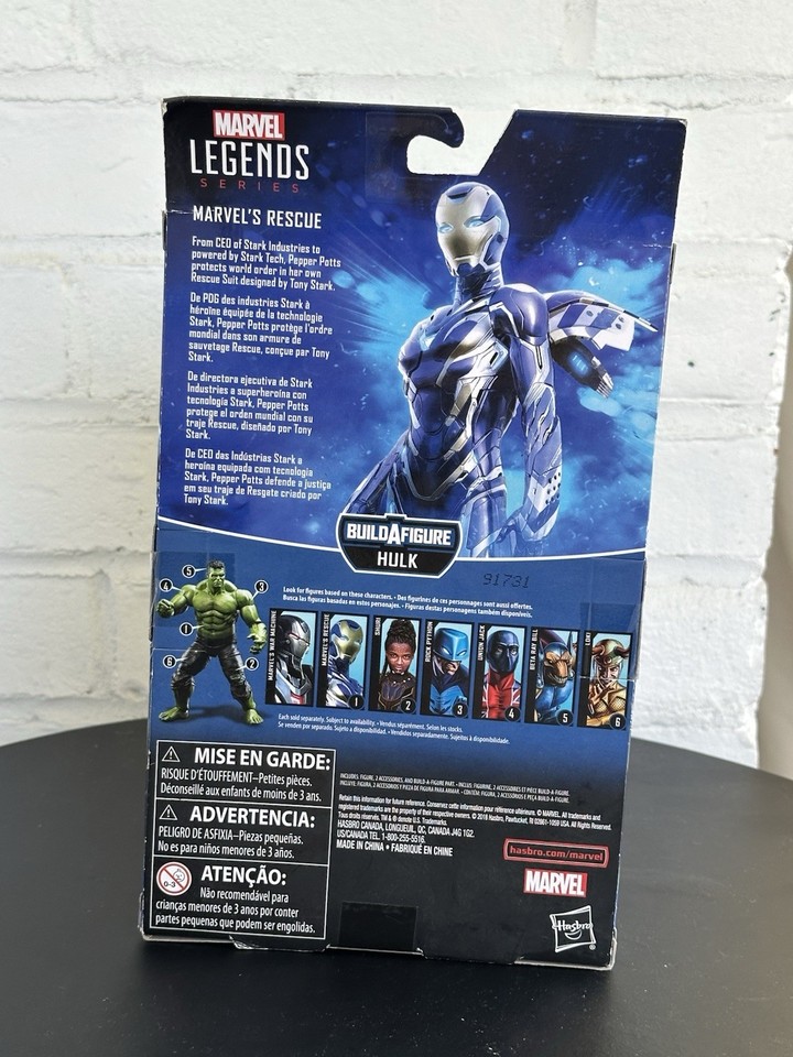 MARVEL LEGENDS RESCUE PEPPER POTTS ENDGAME SMART HULK BAF HASBRO 2019 ...
