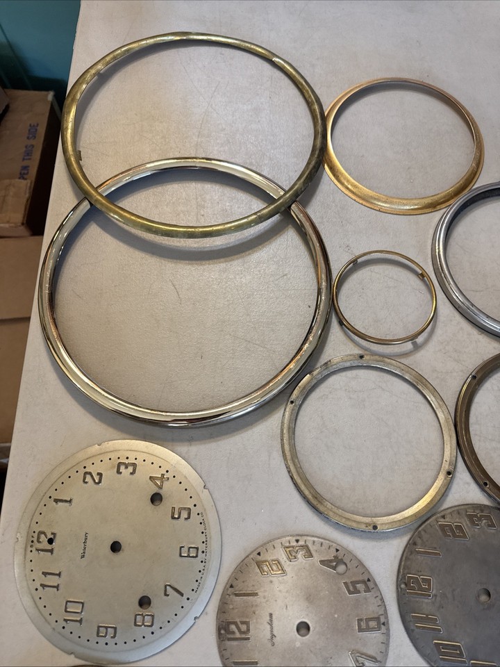Lot Of Vintage Antique Clock Parts- Face Dial Ring Back | eBay