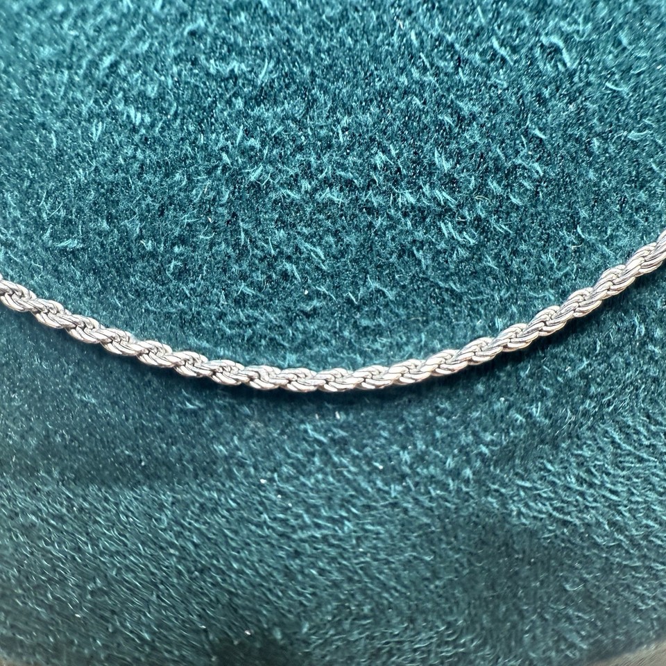 925 Sterling Silver Italian Rope Chain Necklace 1.3mm 20” | eBay