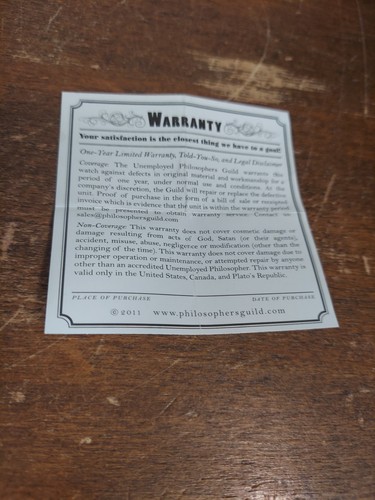 Unemployed Philosophers Guild Leonardo Da Vinci Backwards Quartz Watch ...