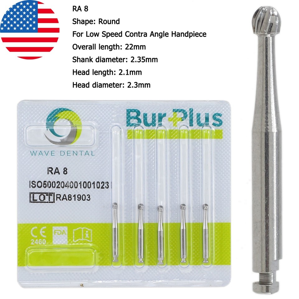 Wave Dental Carbide Burs Surgical Bur Latch 2.35mm RA SURG 2 4 6 8 ...