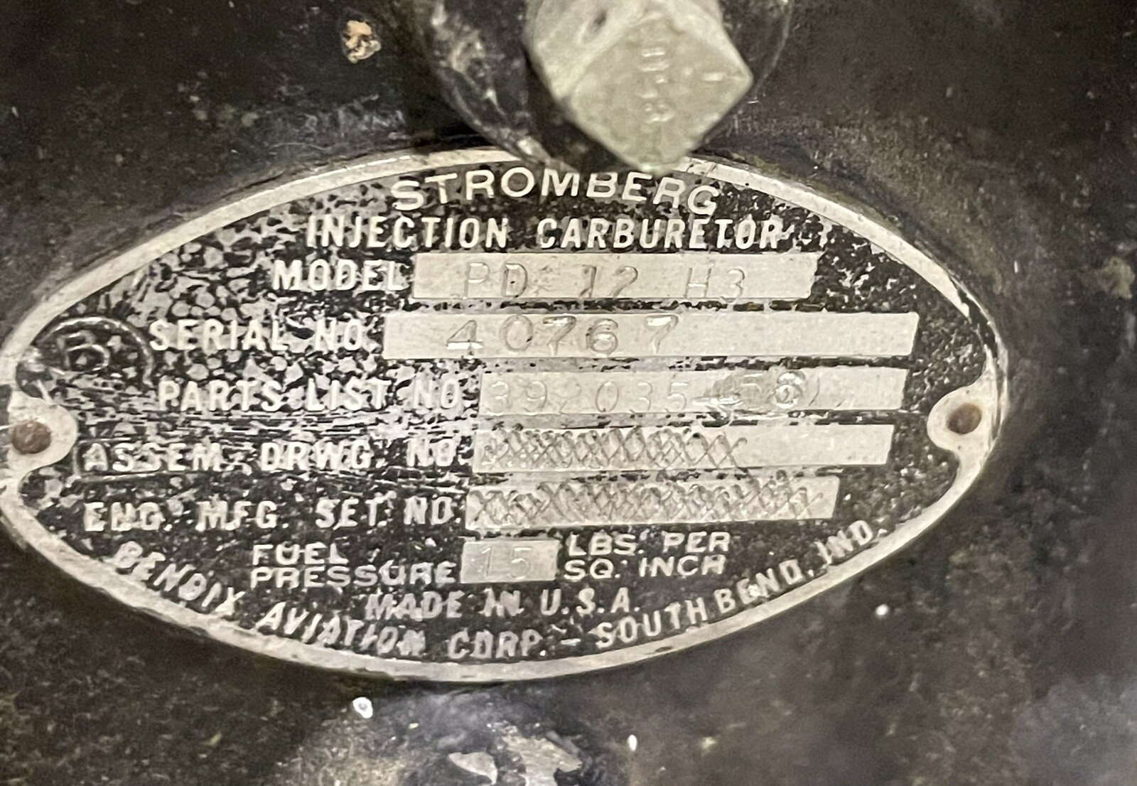 Stromberg Airplane Injection Carburetor Model PD 12 H3 | PD12H3