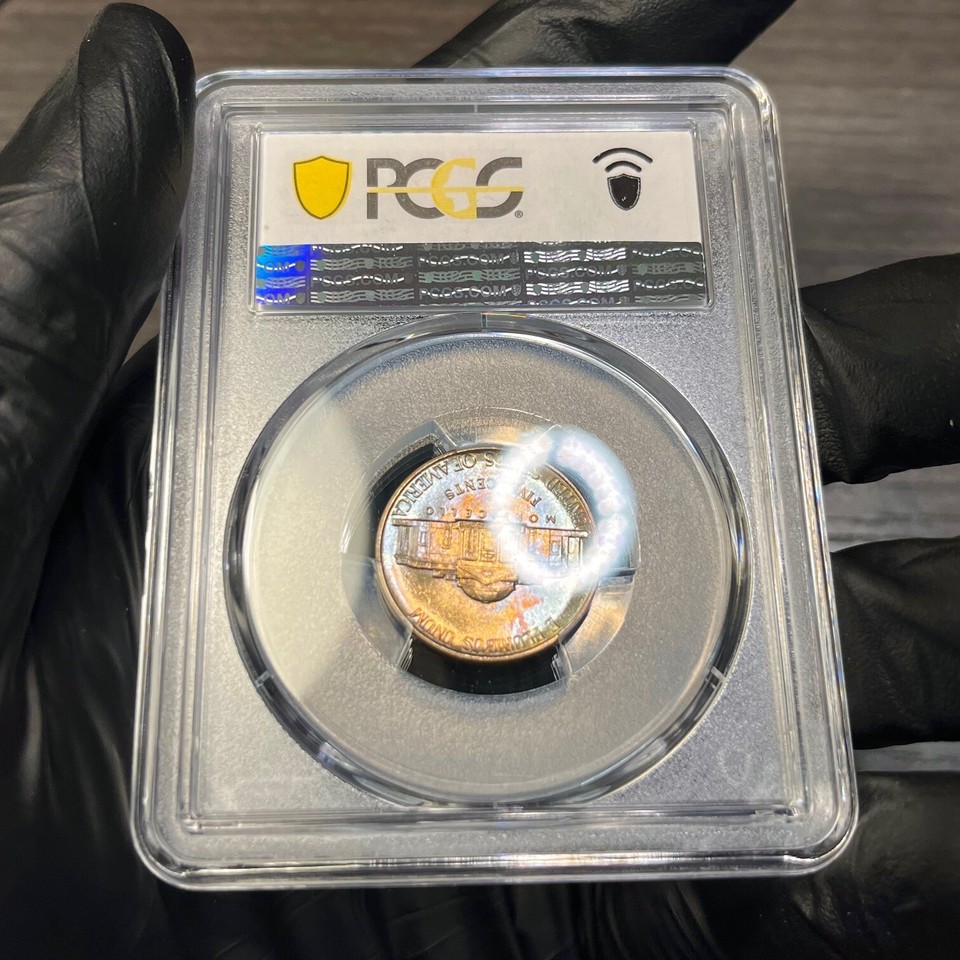 MS65+FS 1995-P 5C Jefferson Nickel, PCGS Trueview- Pretty Rainbow Toned ...
