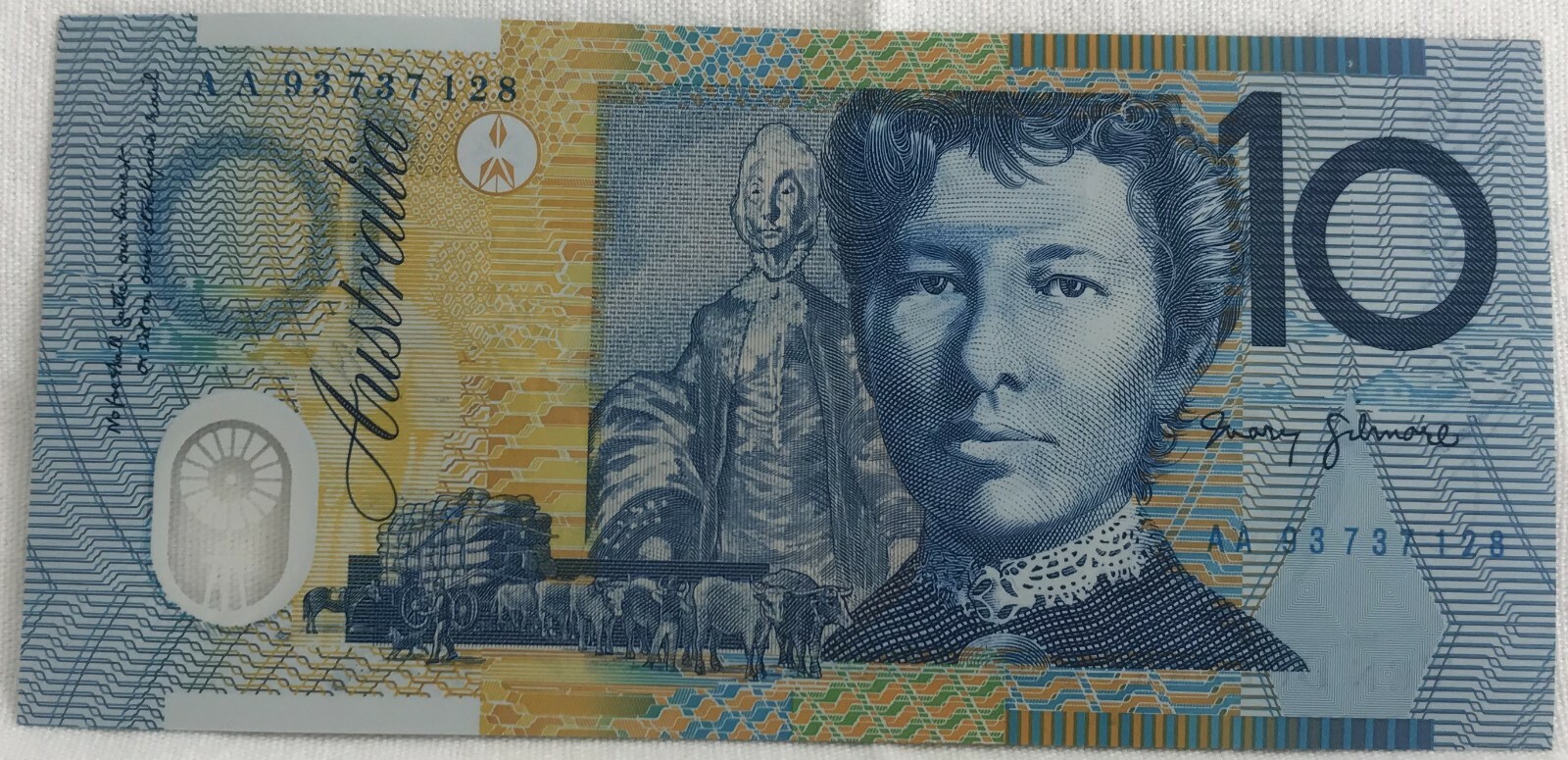AUSTRALIA 1993 . 10 DOLLARS BANKNOTE . WET INK TRANSFER . CONSECUTIVE ...