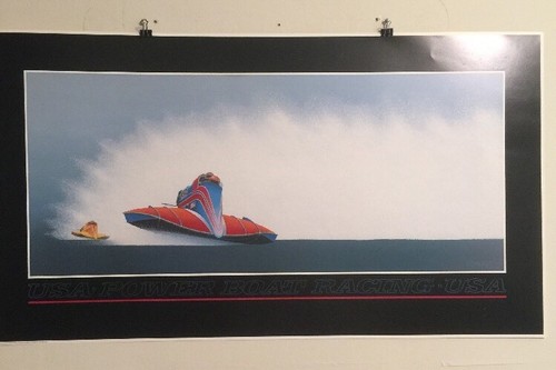 FINE ART LITHOGRAPH: Usa Powerboat Racing 36 X 20 | eBay