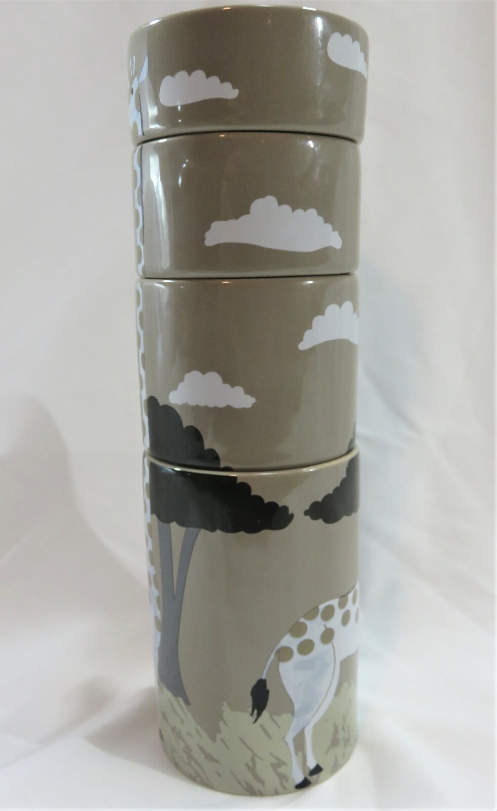 Stacking Measuring Cups Giraffe 4 pc Glazed Ceramic Stoneware Tan ...