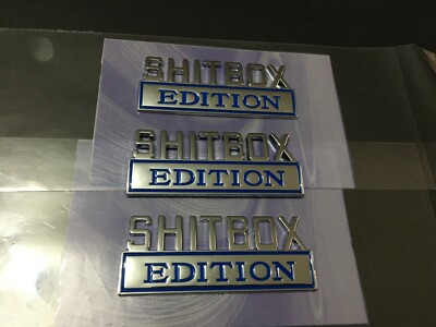 3pcs Chrome Blue SHITBOX EDITION Parts Emblem Badges Fits Truck | eBay