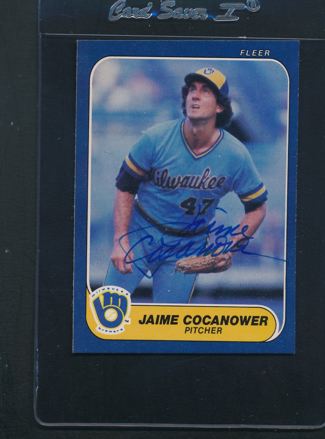 1986 Fleer #483 Jaime Cocanower Brewers Signed Auto *C3293 | eBay