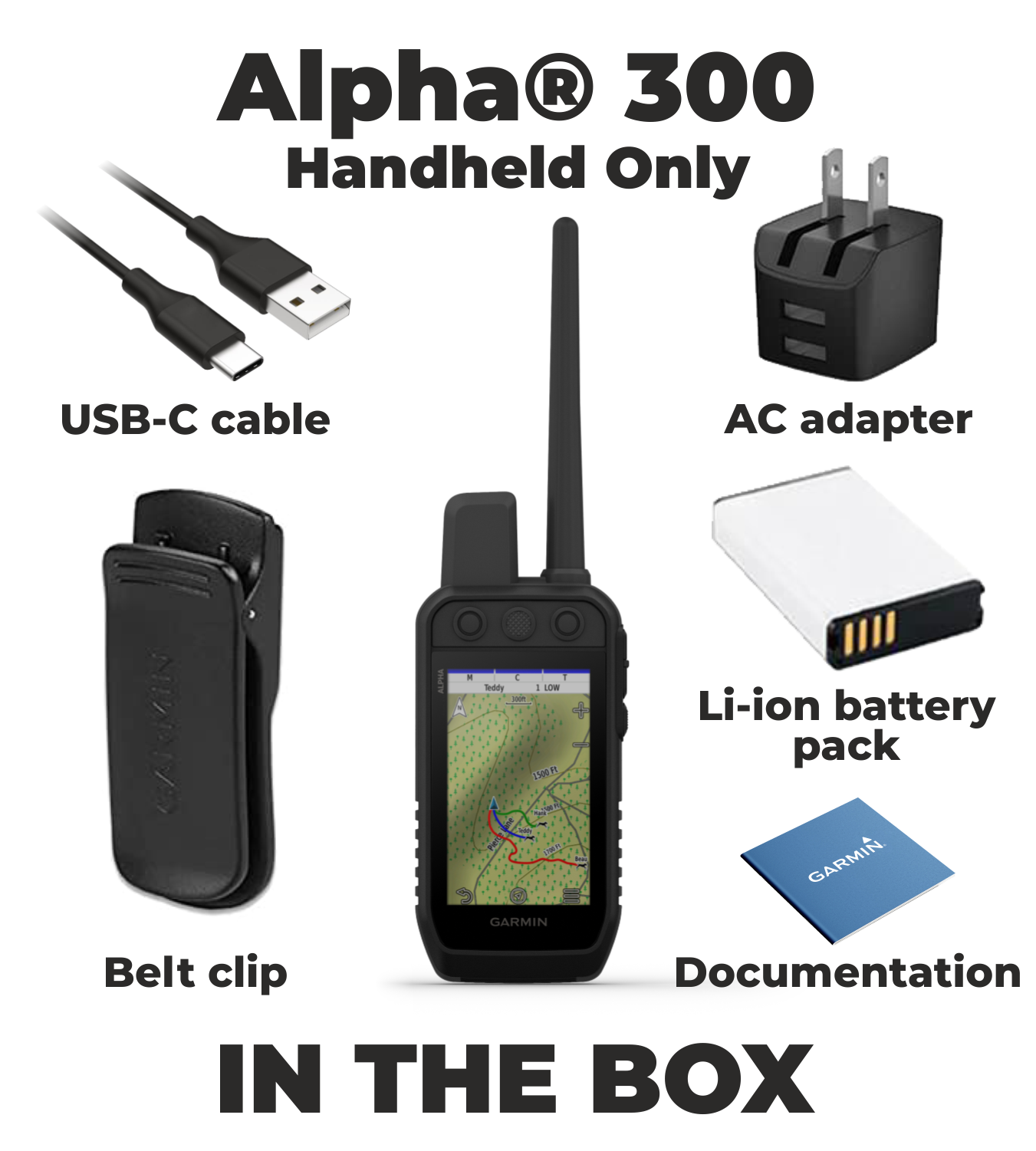 Garmin Alpha 300 Dog Tracking and Training Handheld Touchscreen Hunting ...
