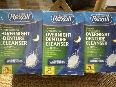Rexall Antibacterial Overnight Denture Cleanser, 78 tabs. Exp:04/26• 3 ...