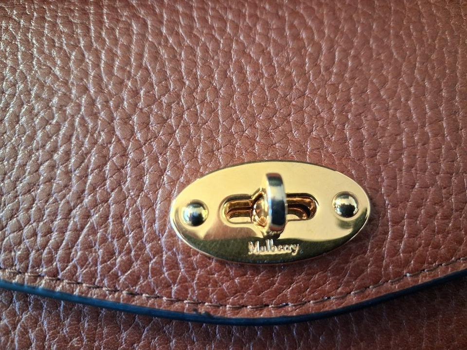 MULBERRY brown 'DARLEY' purse continental style Oak Classic Grain with ...