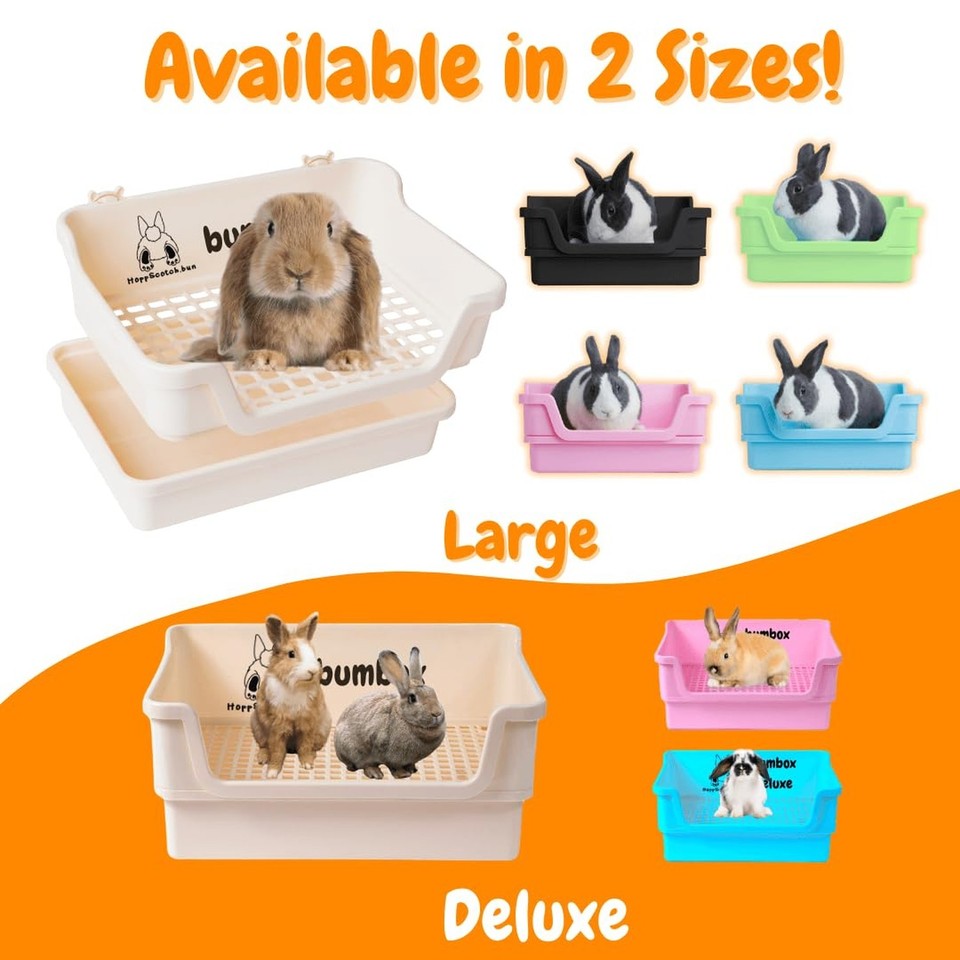 HoppScotch.bun Bumbox Large Rabbit Litter Box, 15.75" Training Cage ...